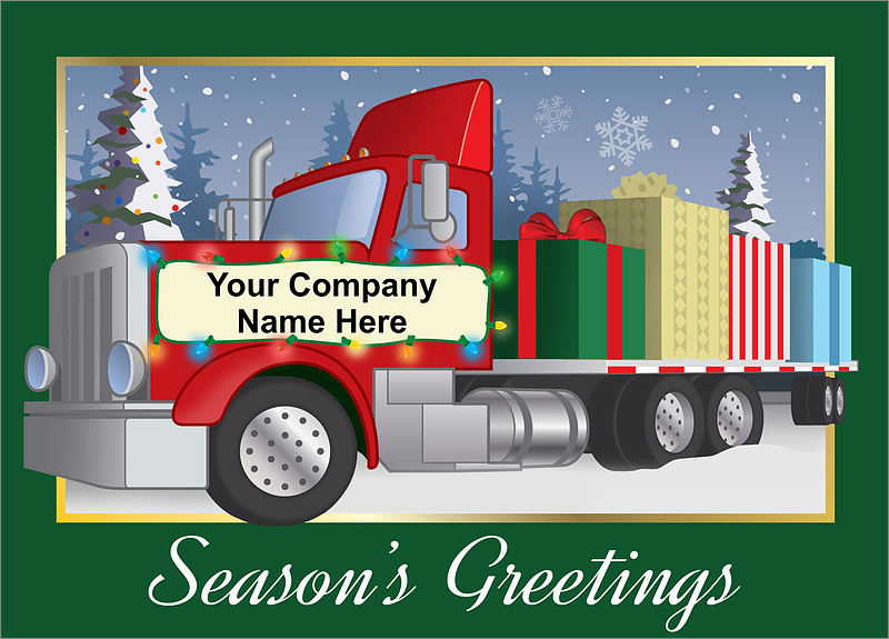 Big Rig Christmas Card (Glossy White) | Trucking Christmas Cards