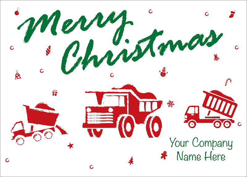 Christmas Dump Truck Card (Glossy White) | Trucking Christmas Cards