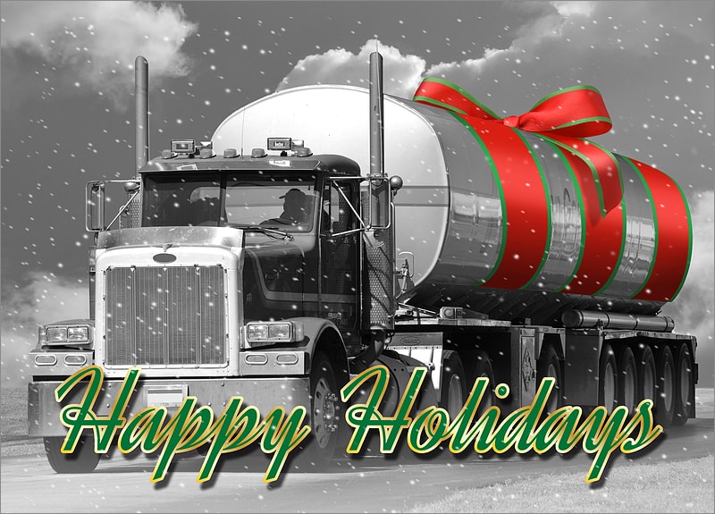 Christmas Tanker (glossy) | Trucking Christmas Cards