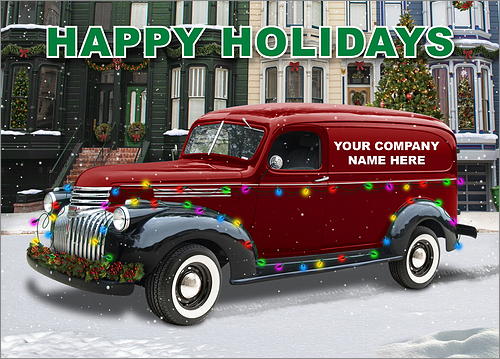 Festive Mudflap Santa Christmas Cards for Truck Enthusiasts