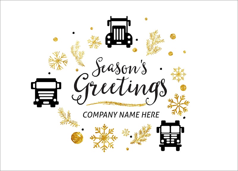 Trucking Icons Christmas Card (Glossy White) | Trucking Christmas Cards